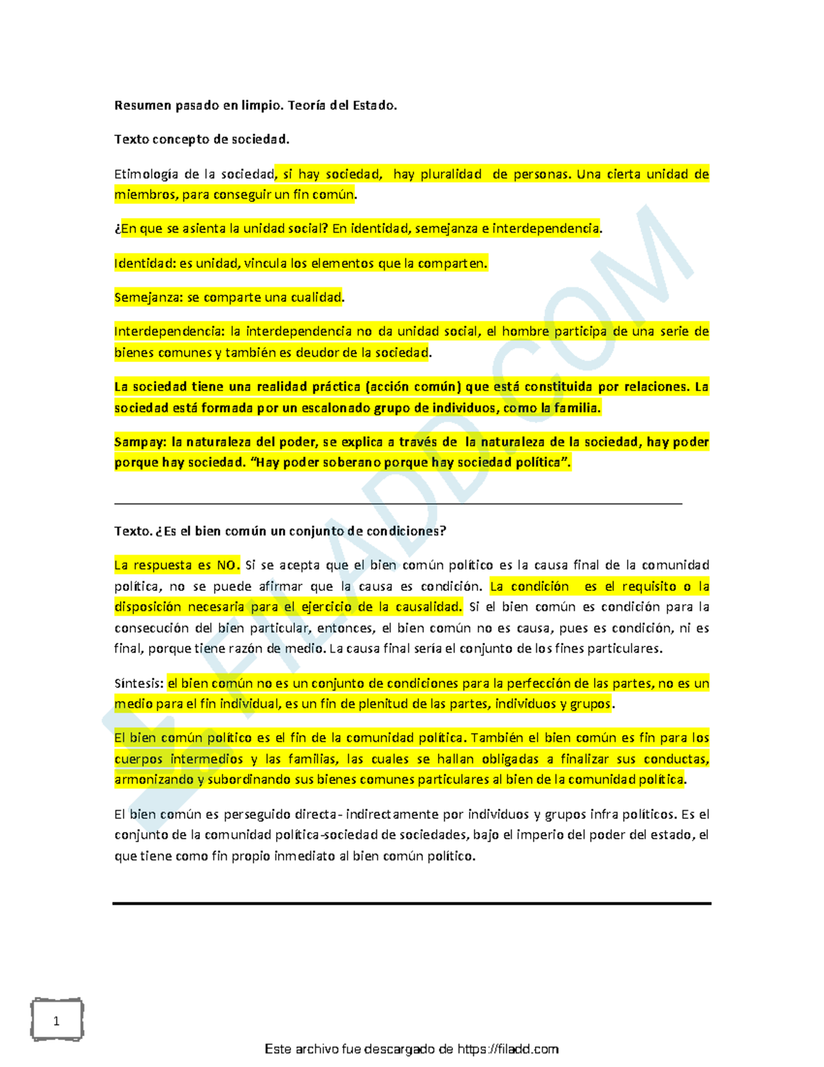 Resumen TDE 013522: Teoría del Estado y Bien Común - Studocu