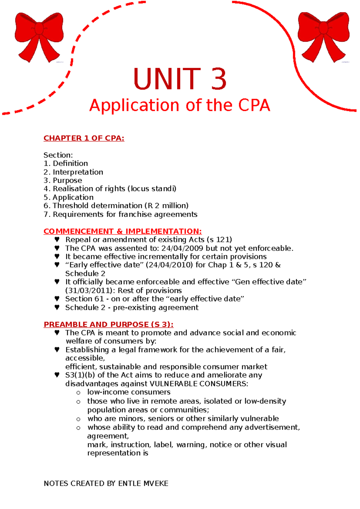 UNIT 3 - VBB 220 - Application of the CPA: Key Concepts and Case Studies - Studocu