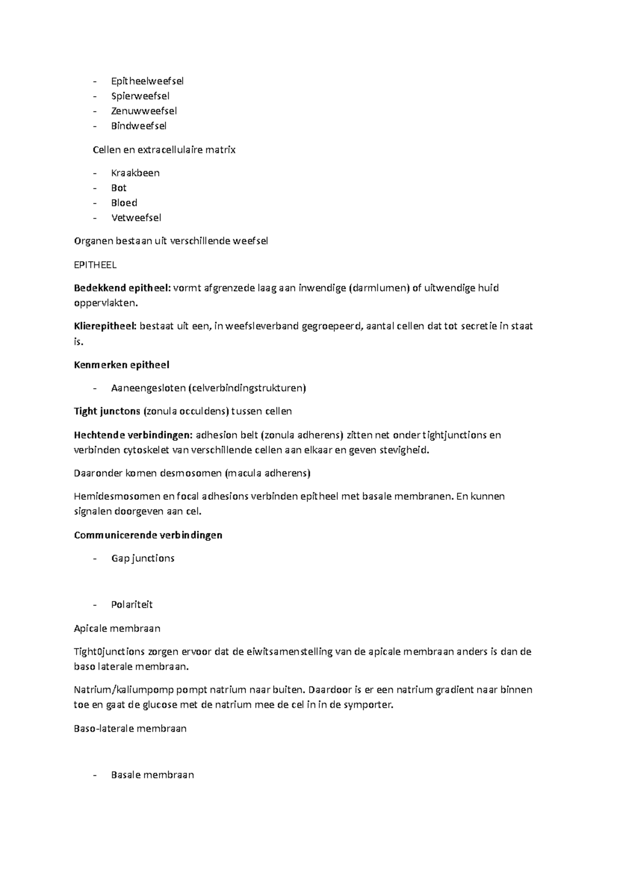 Hc 13 Epitheel-, Spier- en Zenuwweefsel: Kenmerken en Functies ...