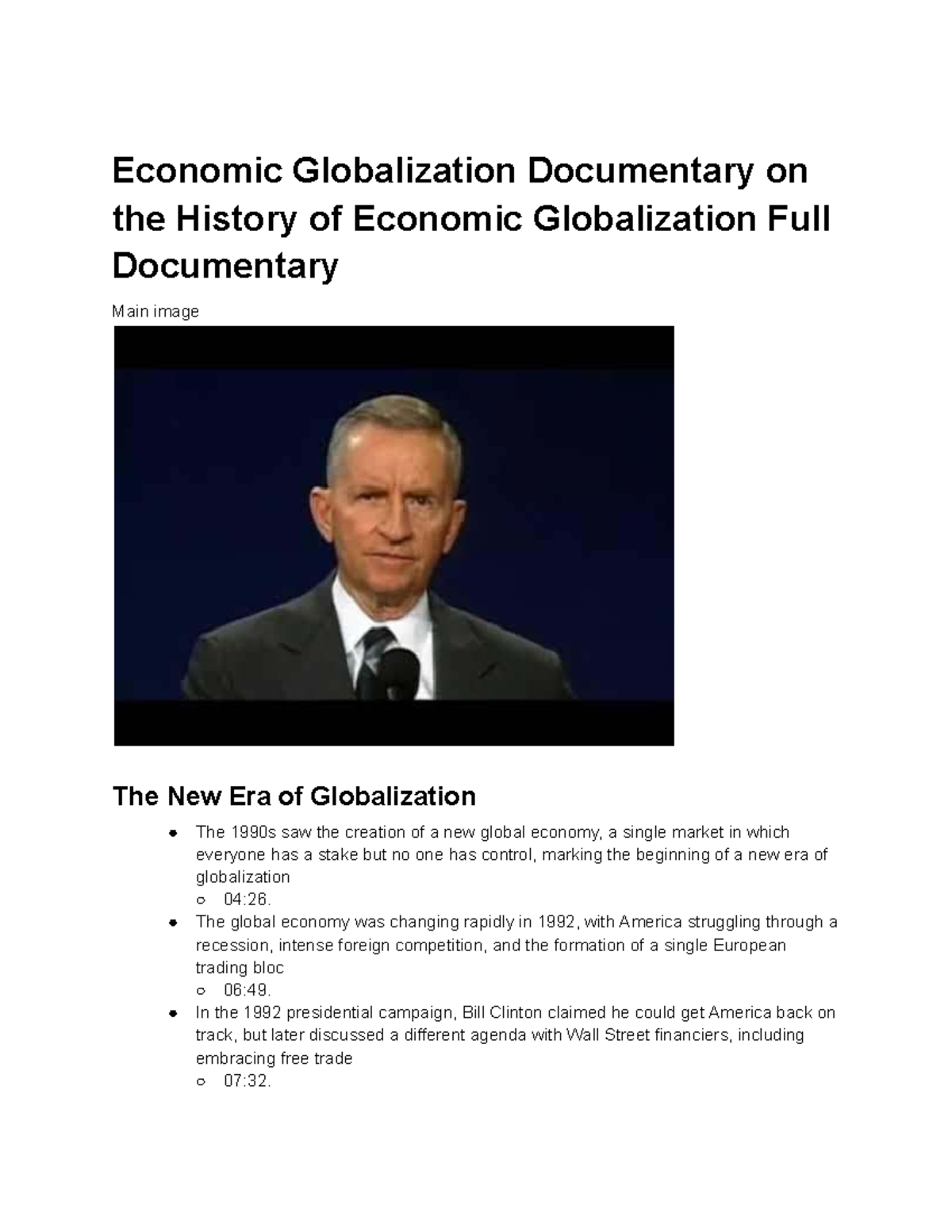 Economic Globalization Documentary: NAFTA, Financial Crises & Backlash ...