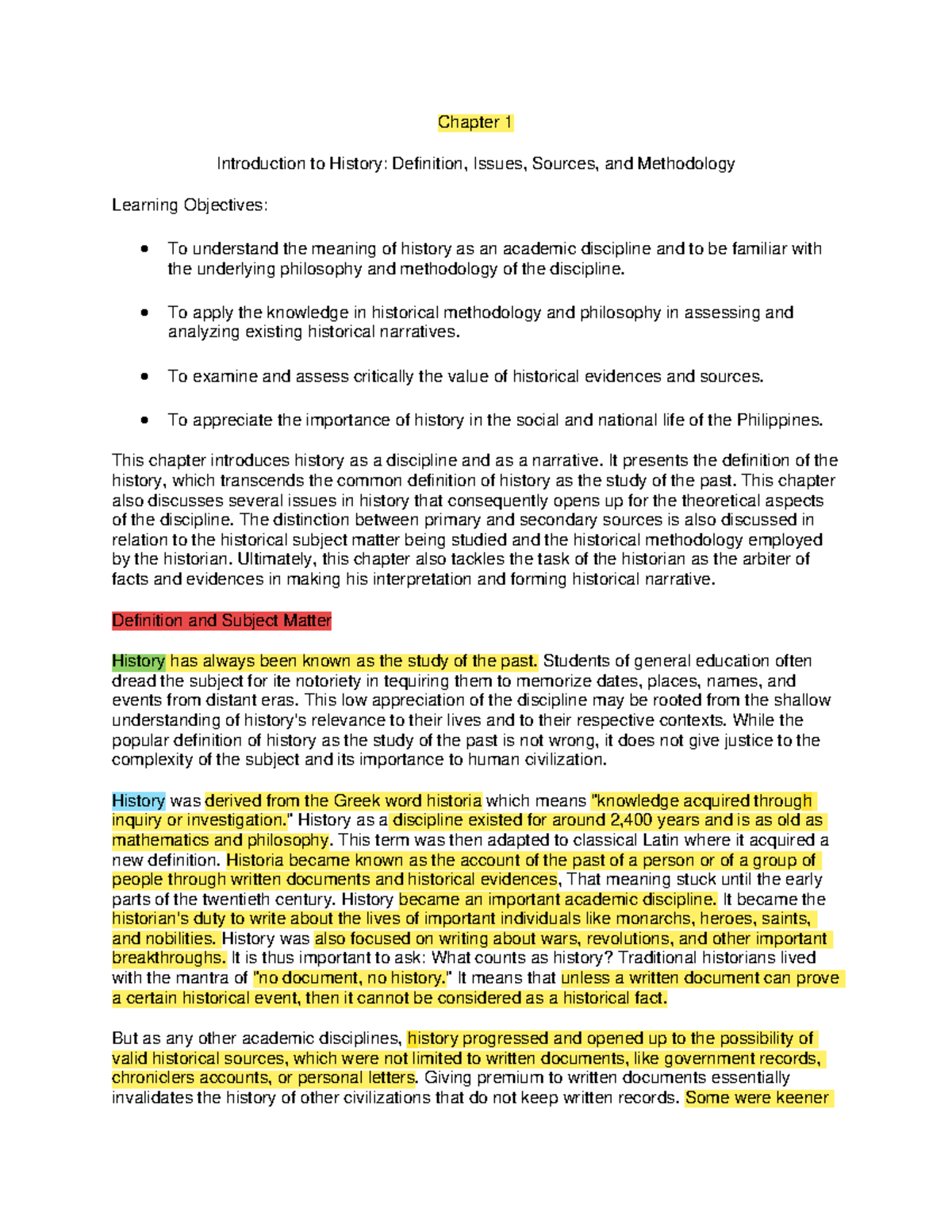 Chapter 1: Introduction to History - Key Concepts and Methodology Notes ...
