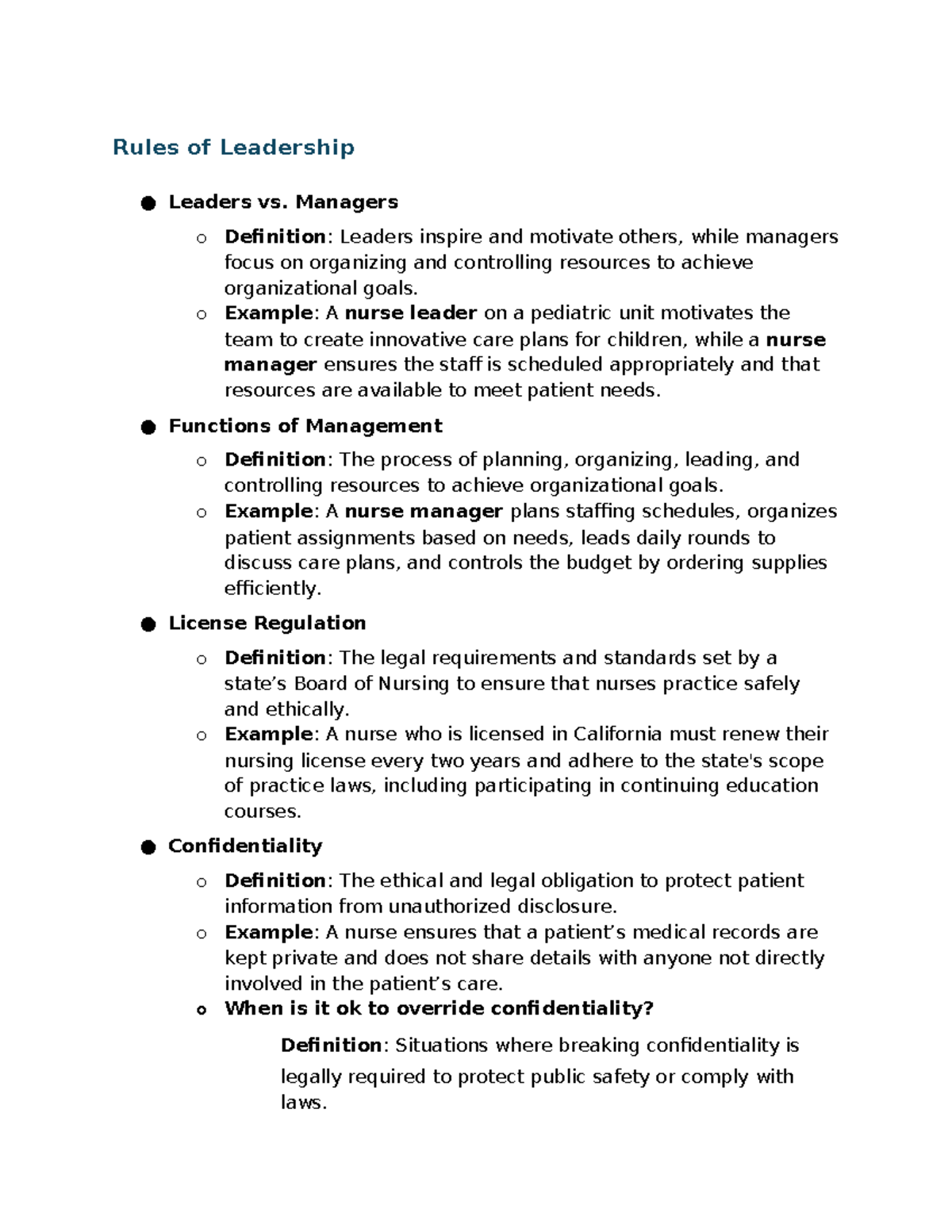 Leadership Study Guide: Key Concepts and Ethical Principles - Studocu