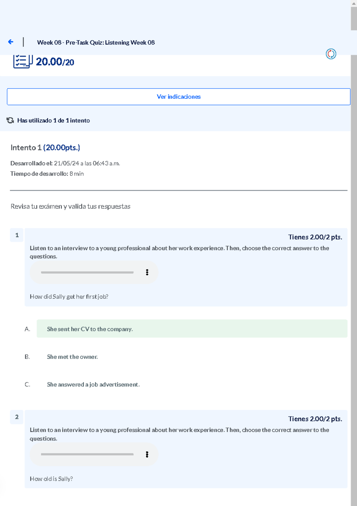 🔊 WEEK 08 - Pre-Task Quiz: Listening Skills Evaluation - Studocu