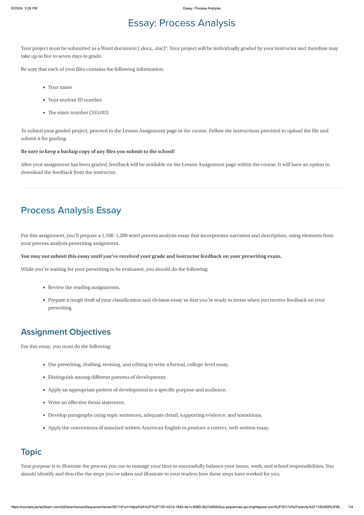 ENG101 Process Analysis Essay Guidelines and Tips for Success - Studocu