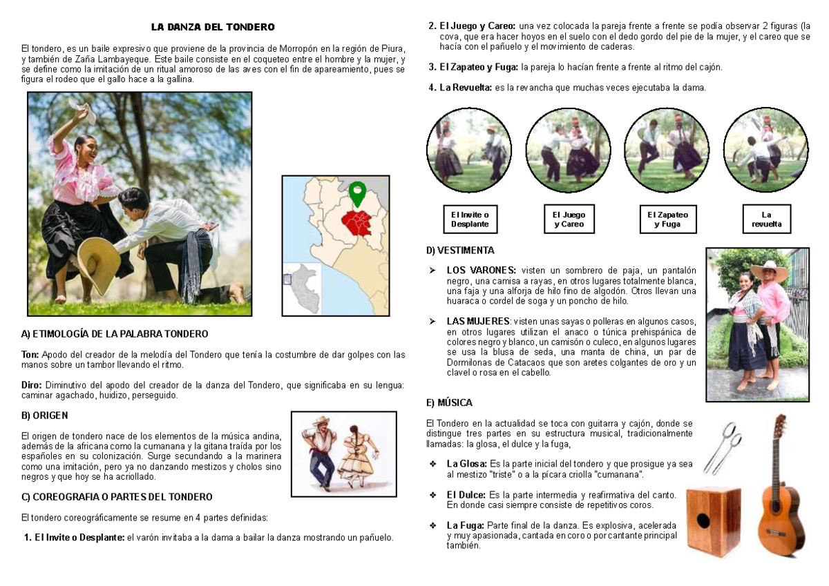 LA DANZA DEL TONDERO: Origen, Coreografía y Vestimenta - Studocu