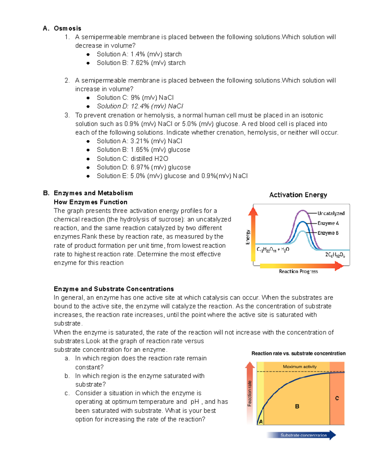 Tutorial 3 - Osmosis and Enzyme Function Practice Notes - Studocu