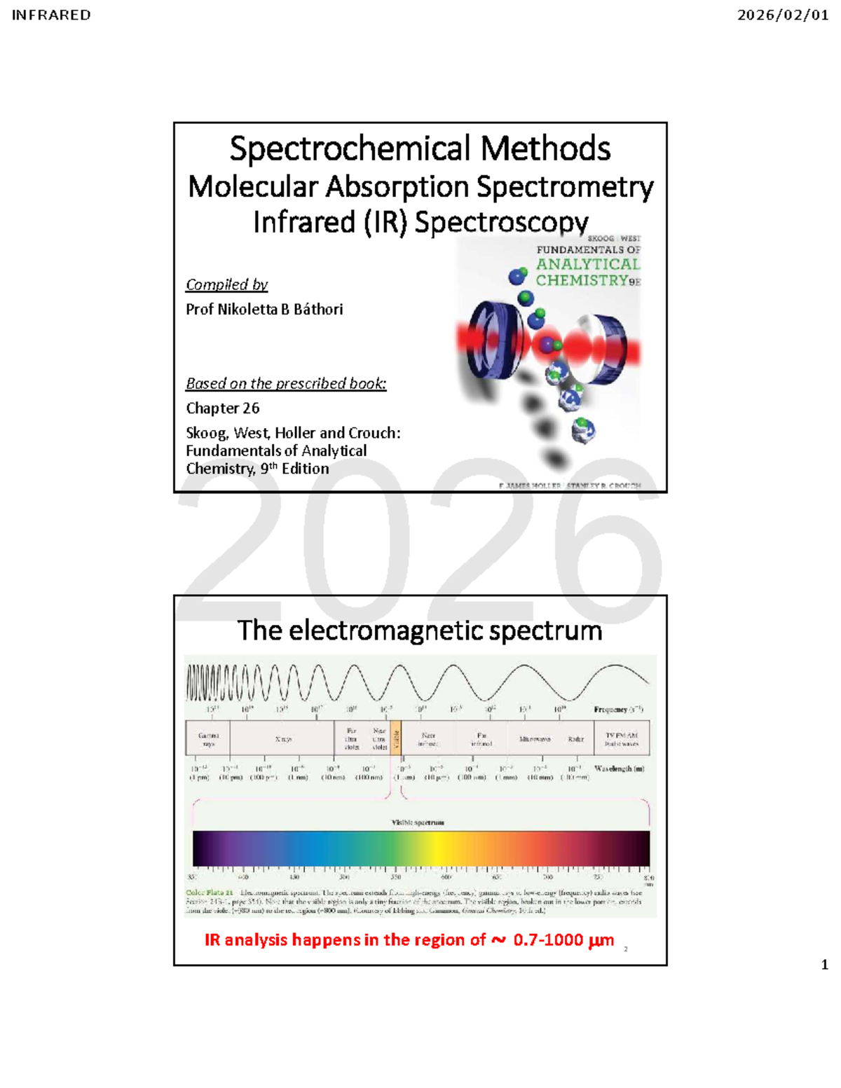 INFRARED Spectroscopy Lecture Notes - 2026 - Studocu