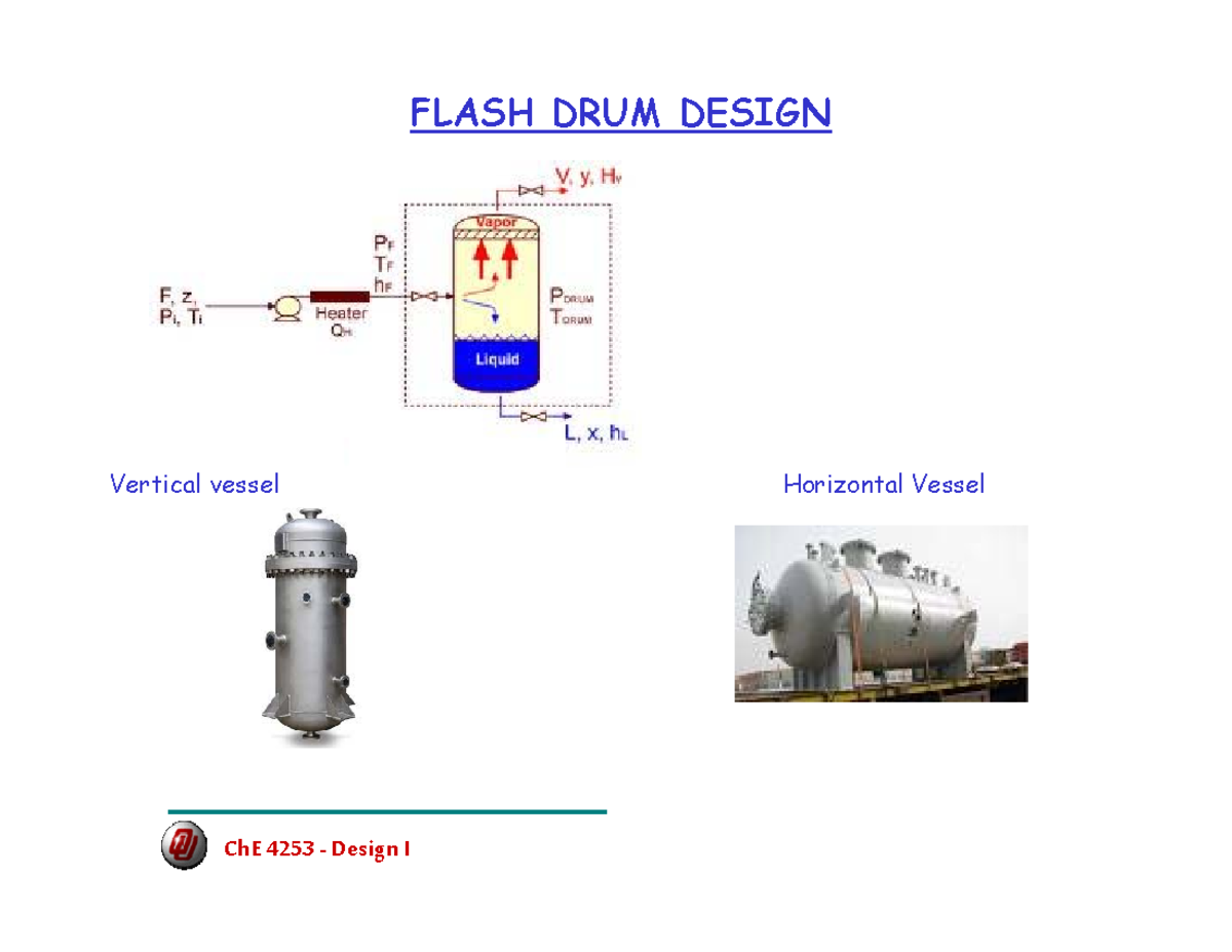 Flash Design - Vertical vessel Horizontal Vessel Installed Units ...