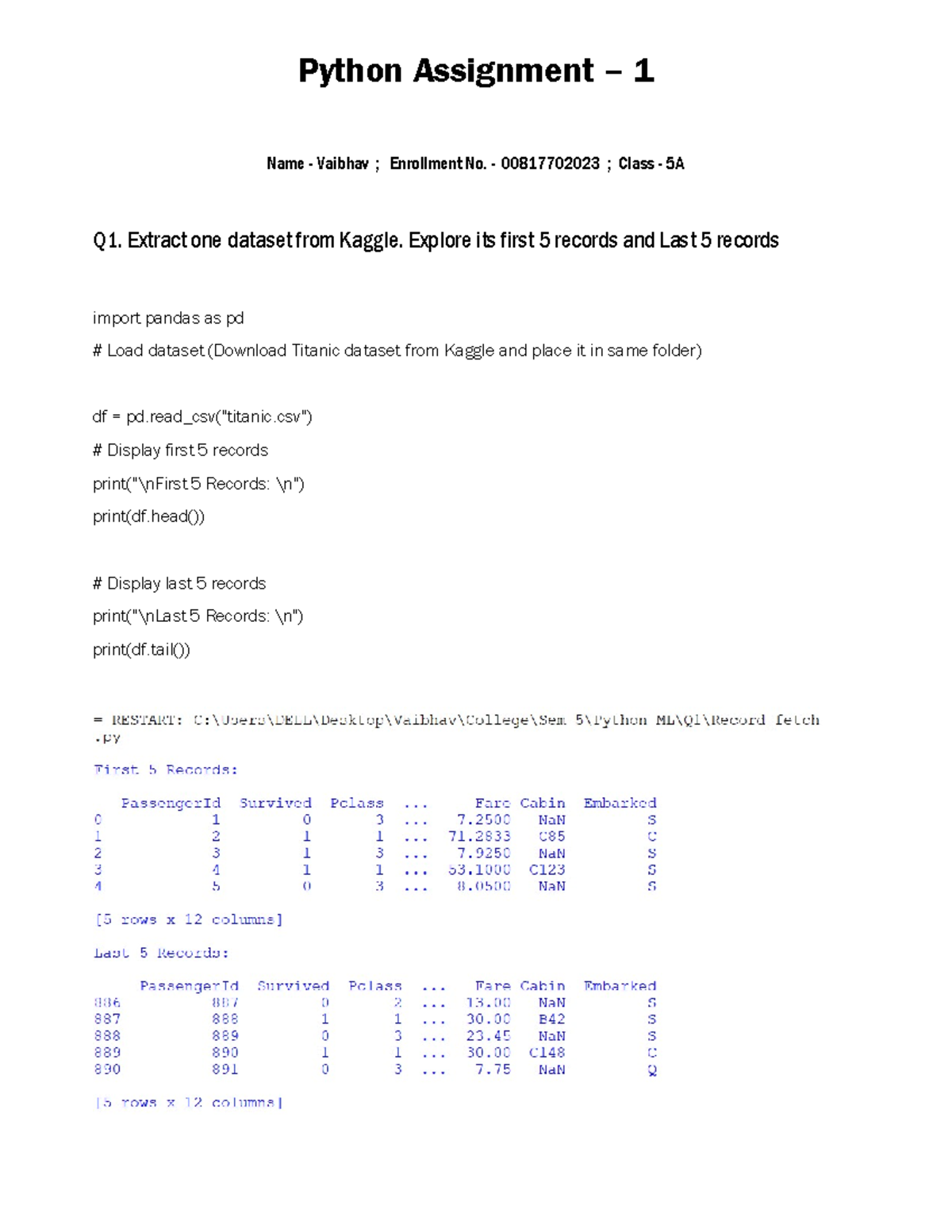 Lab Assignment 2: Python Data Analysis & Linear Regression - Studocu