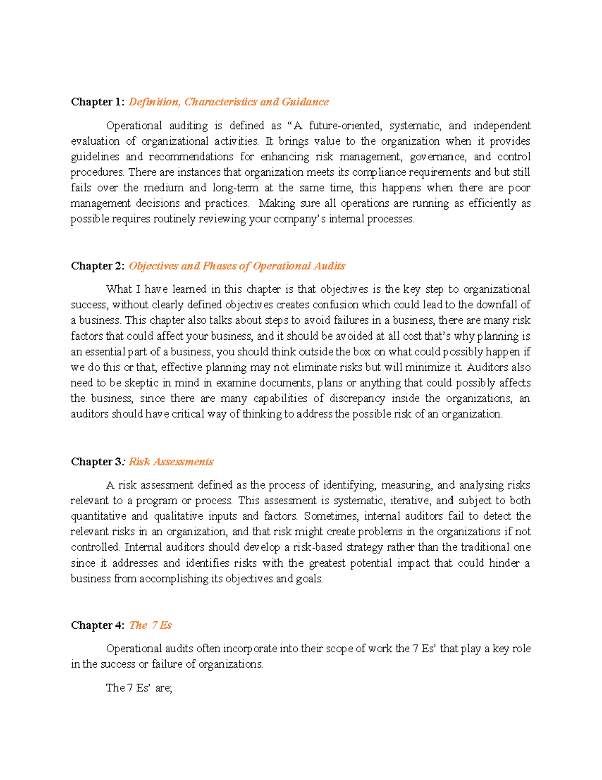Operational Auditing: Key Concepts, Phases, and Risk Management Insights - Studocu