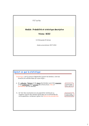 Exams De Probabilité S3 Sma Probabilités Et Statistiques Studocu