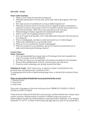 Geology quiz guide - EES:1050 Intro to Geology-University of Iowa Exam ...