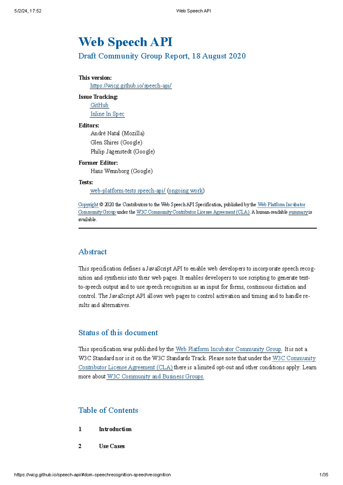 Web Speech API Overview and Implementation Guide - Studocu