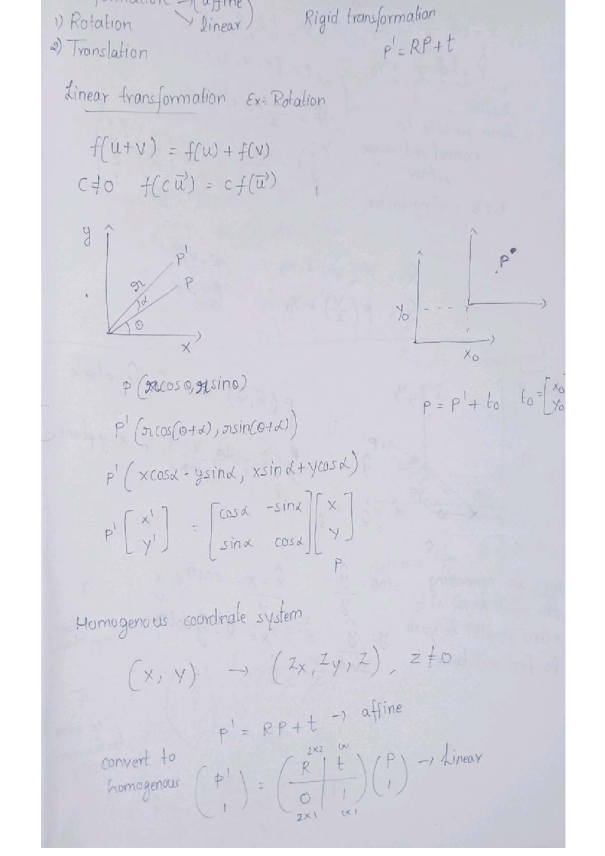 Linear Transformations: Rotation and Translation in 2D (C70) - Studocu