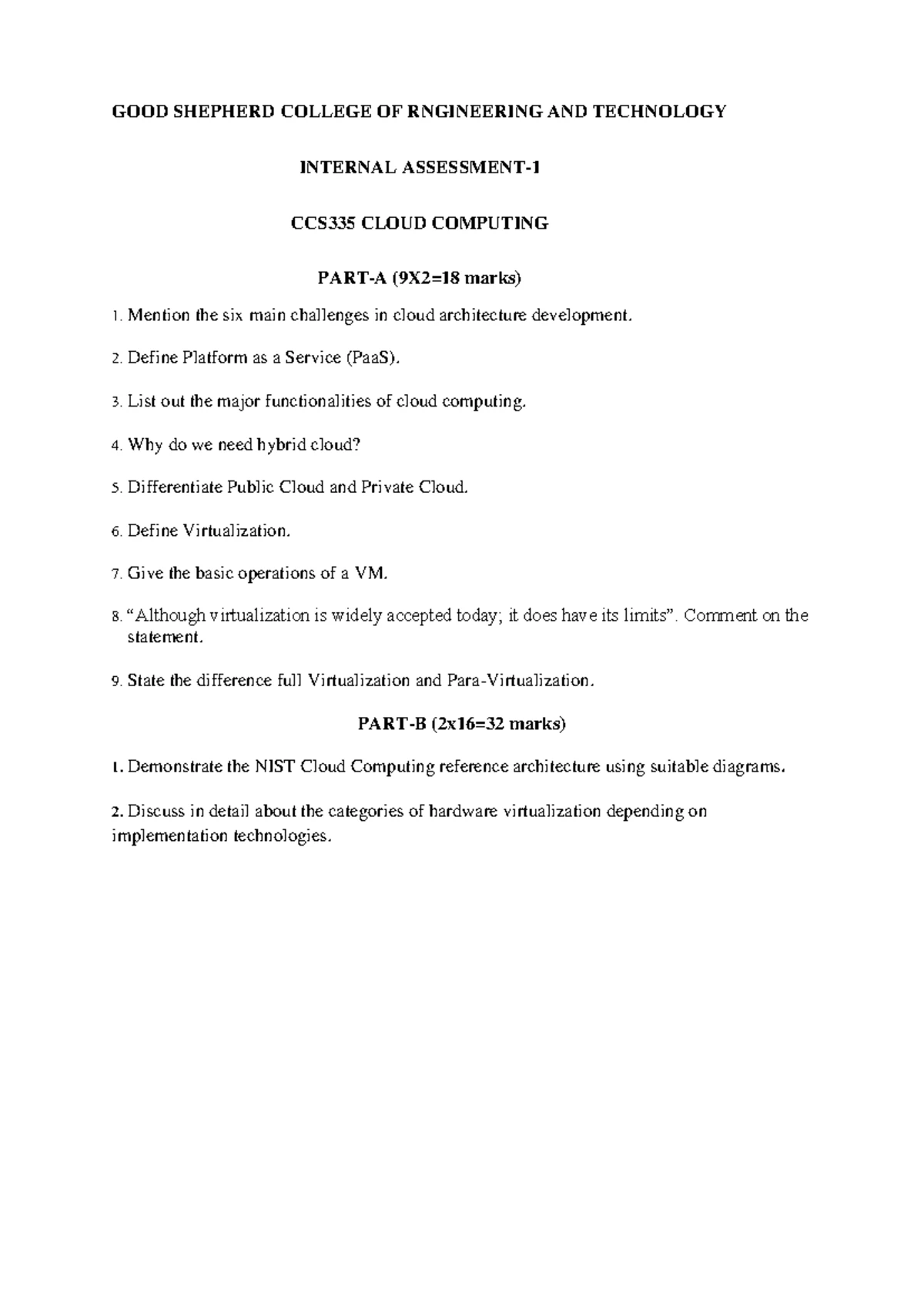 CCS335 Cloud Computing Lab Manual: Practical Experiments and Procedures - Studocu