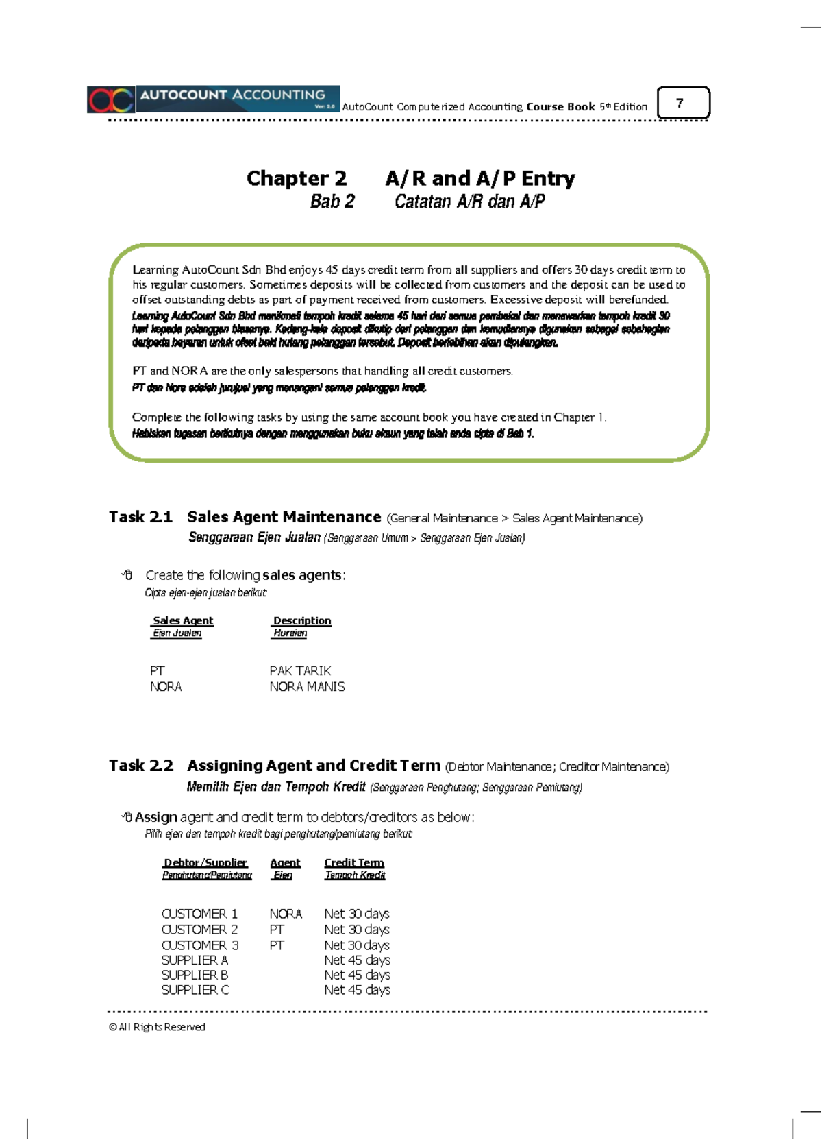 Chapter 2 - AR and AP Entry (AutoCount Accounting Course Book 5th Ed ...