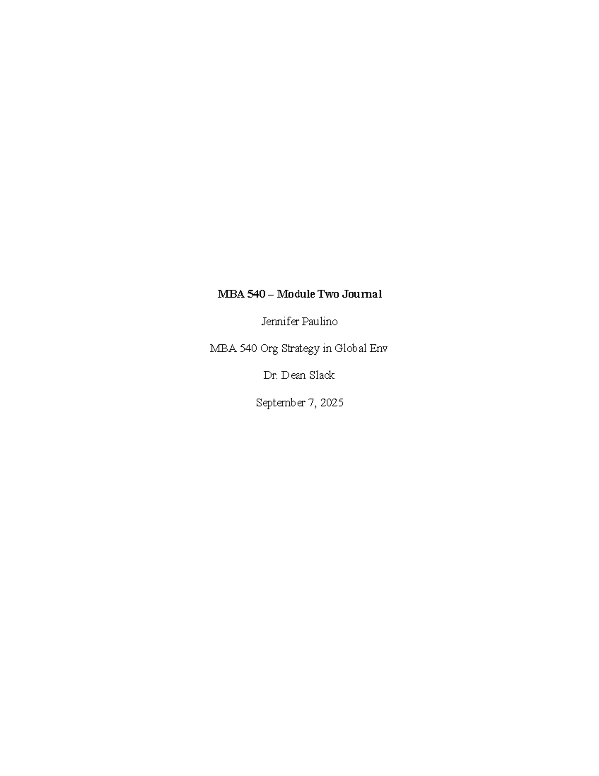MBA 540 Module 2 Check-In: Insights on UPS Strategy - Studocu