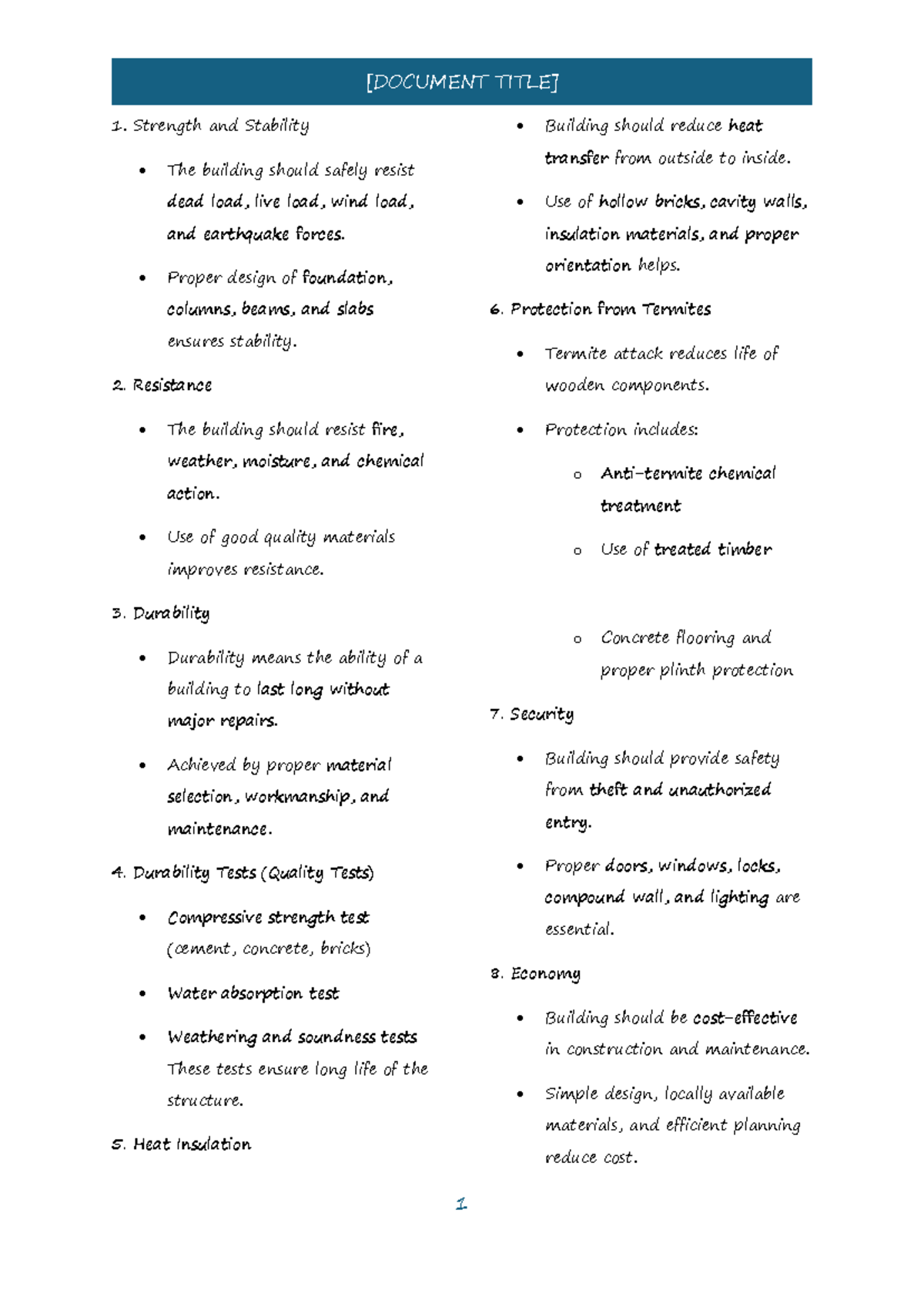 BCE - Building Design Principles: Strength, Stability, and Durability ...