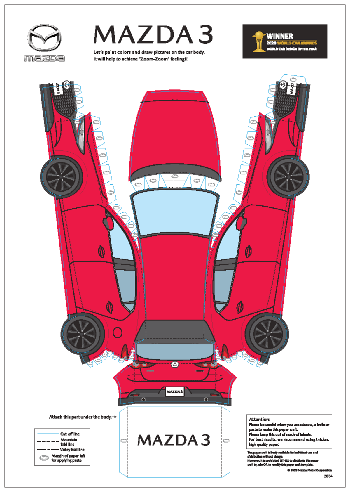 MAZDA3 Paper Craft Model Instructions - 2020 Design - Studocu