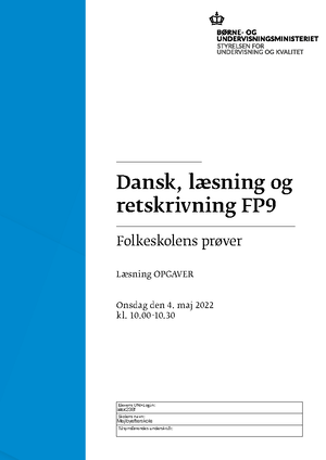 FP9 Dansk retskrivning - opgaver december 2023 (rettet - FP ...