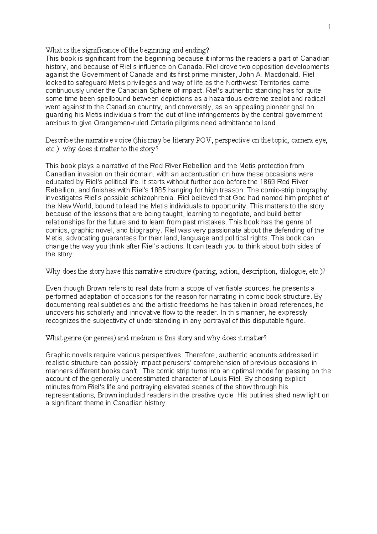 Analyzing the Significance of the Narrative Structure in a Critical ...