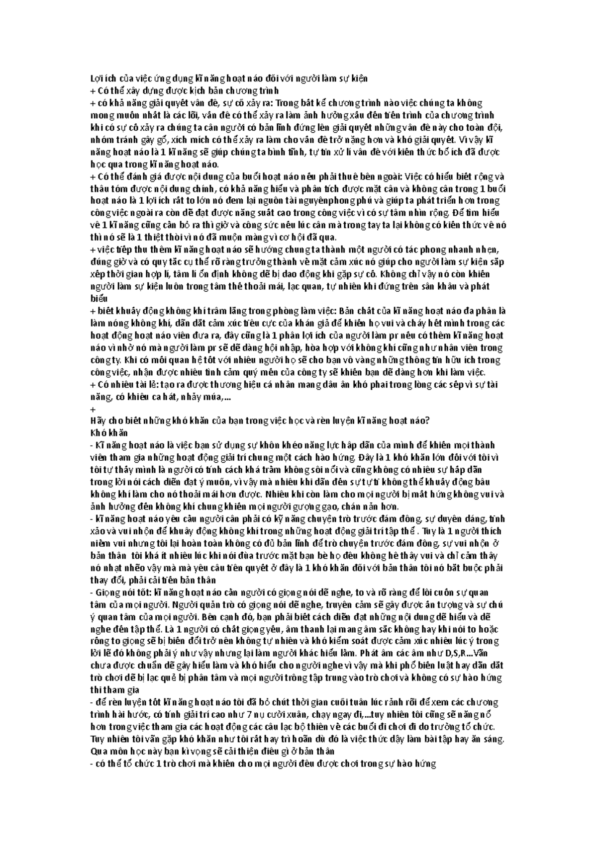 ẩm thực - hhhh - L i ích c a vi c ng d ng kĩ năng ho t náo đốối v i ng i làm s ki nợủệứụạớườựệ ...