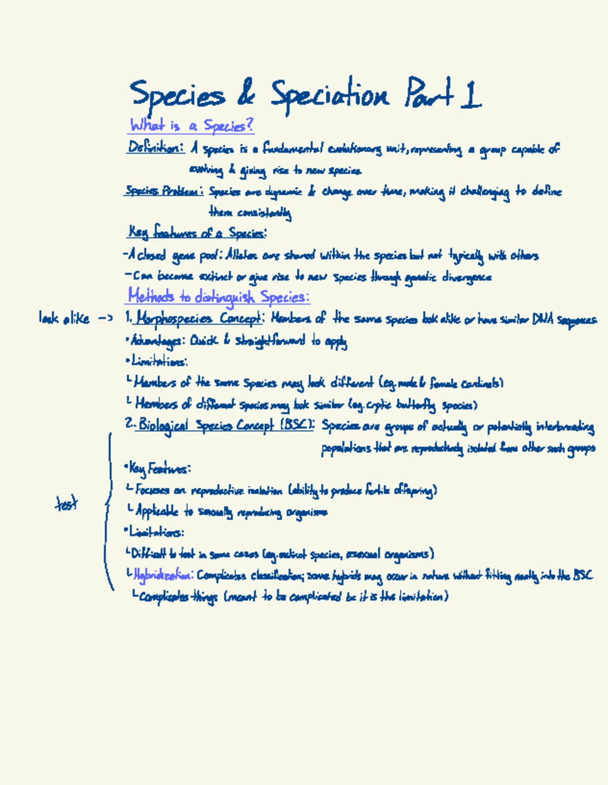 Lecture 4 Notes - Species & Speciation Part II: Mechanisms & Key Points ...