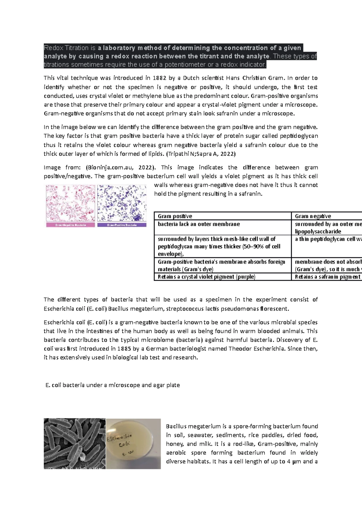 Unit 2 Learning Aim D - applied science - Unit 2 Learning Aim D Aim:The ...