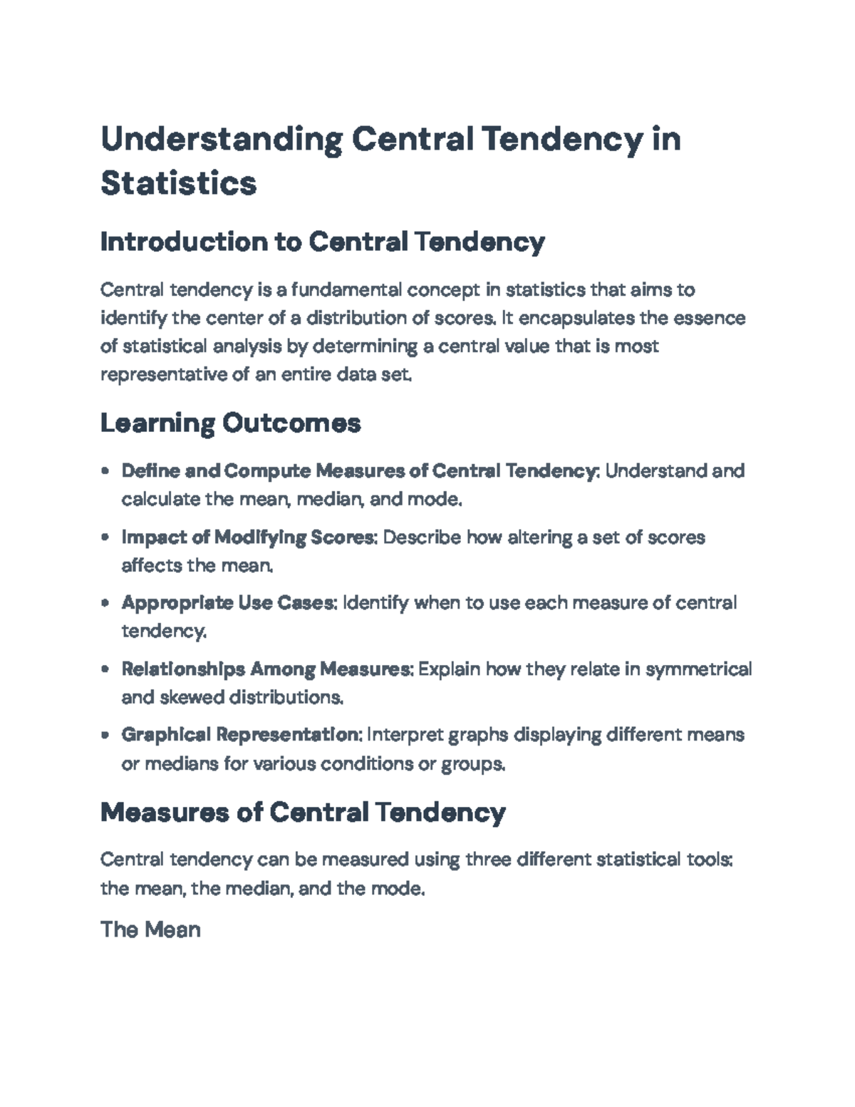 Understanding Central Tendency: Mean, Median, and Mode in Statistics - Understanding Central ...