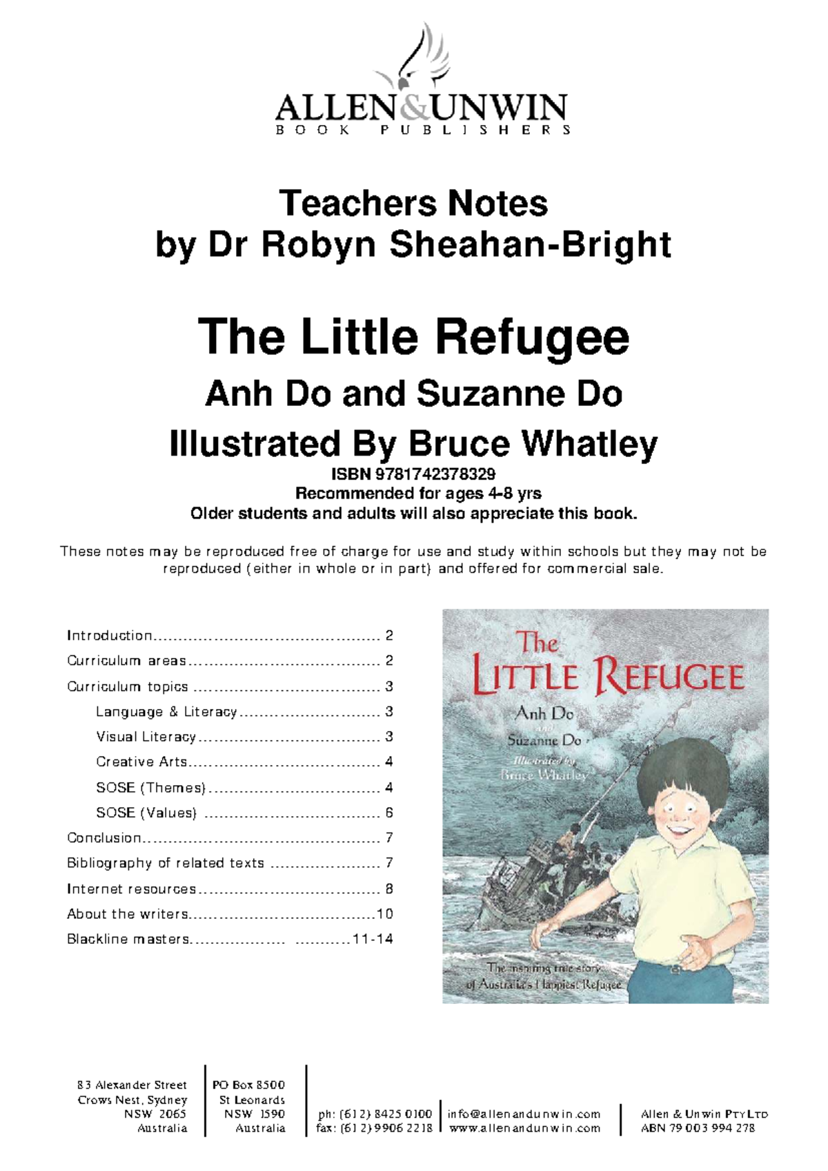 Little Refugee 9781742378329 Teacher's Notes on Anh Do's Journey - Studocu