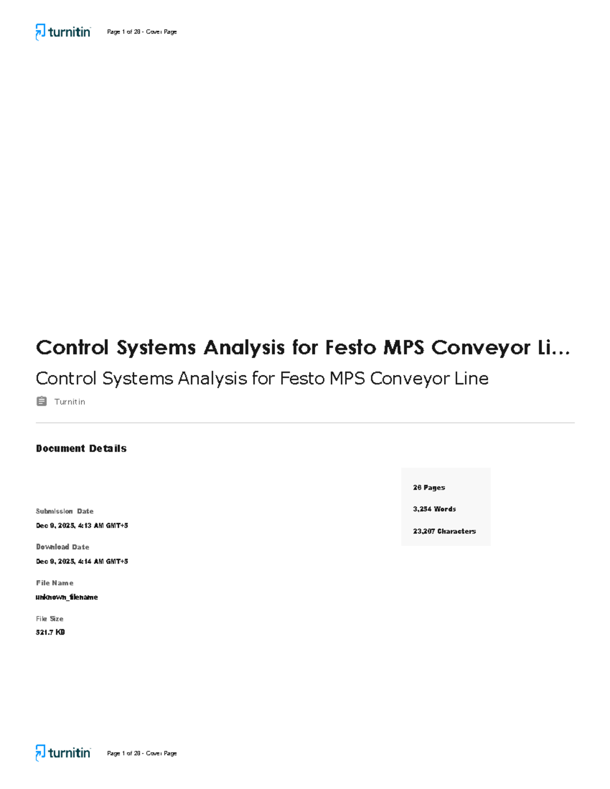 Control Systems Analysis for Festo MPS Conveyor Line (LGC601) - Studocu