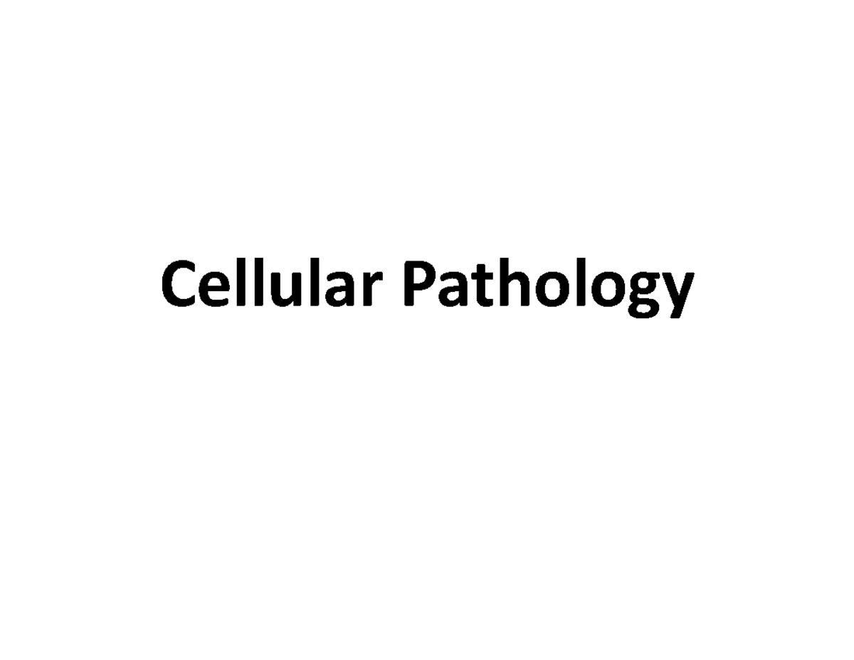 2. Cellular Pathology - Cellular Pathology Cell Injury and Cell Death ...