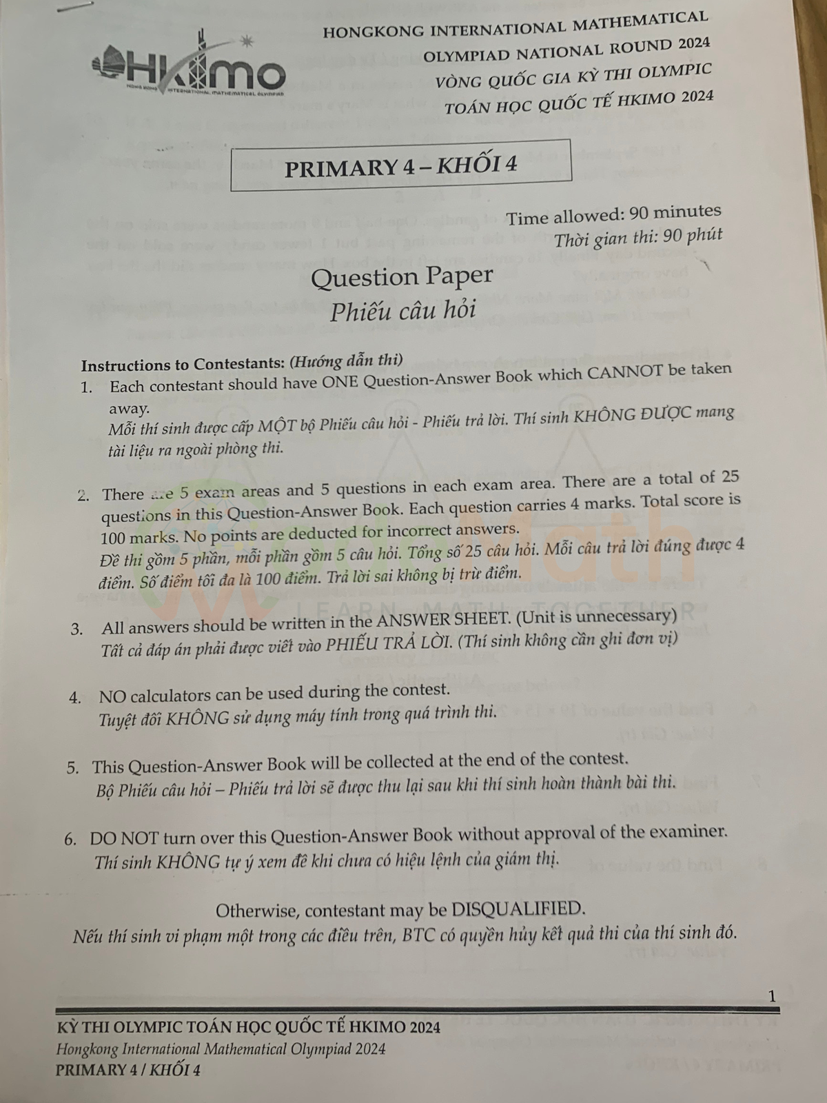 CKQG Hkimo 2024 khoi 4 - Ôn thi - HONGKONG INTERNATIONAL MATHEMATICAL ...