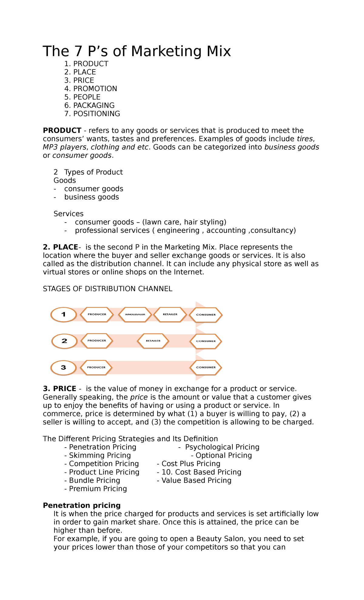 Entrep 101: Understanding the 7 Ps of Marketing Mix - Studocu