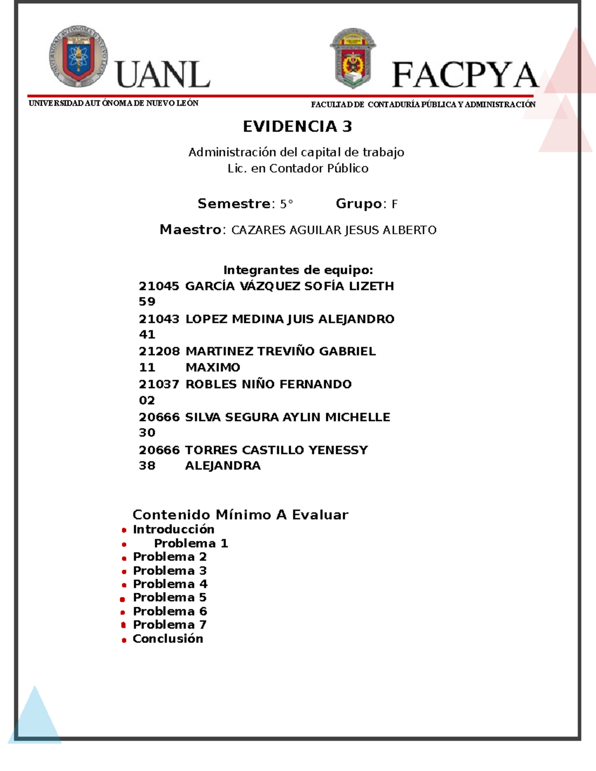 Evidencia 3: Administración del Capital de Trabajo - Lic. en Contador ...