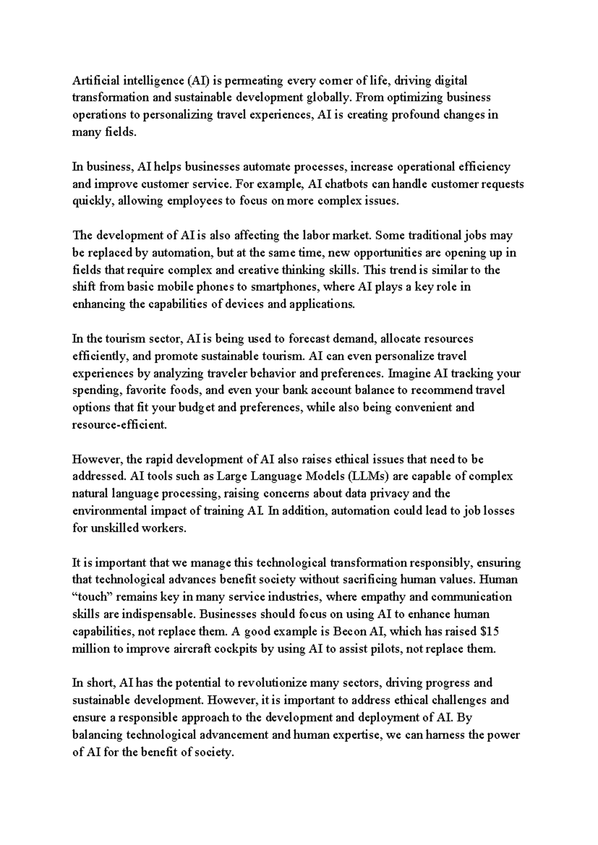 BRM - practical sessions - Artificial intelligence (AI) is permeating ...