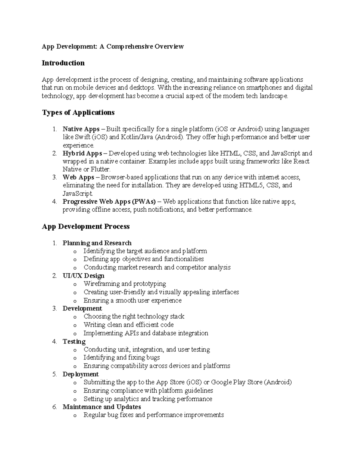 INFORMATION TECHNOLOGY - App Development: A Comprehensive Overview ...