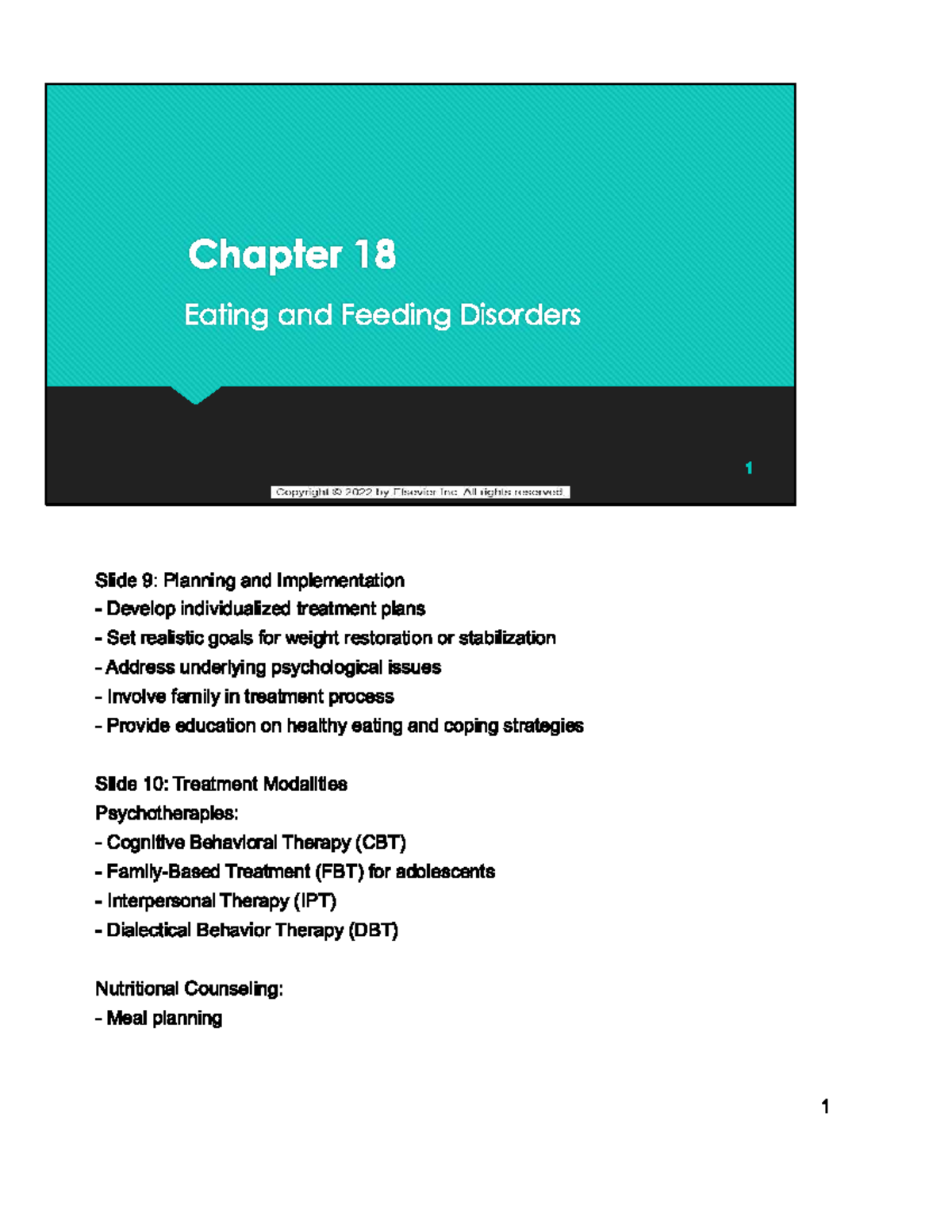 Final Exam Review: Chapter 18 on Eating and Feeding Disorders (Course: ad3a4fcb) - Studocu