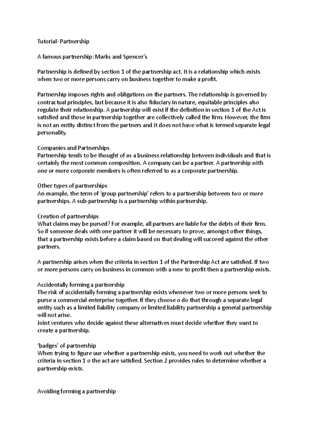 Tutorial - partnership - Tutorial- Partnership A famous partnership ...