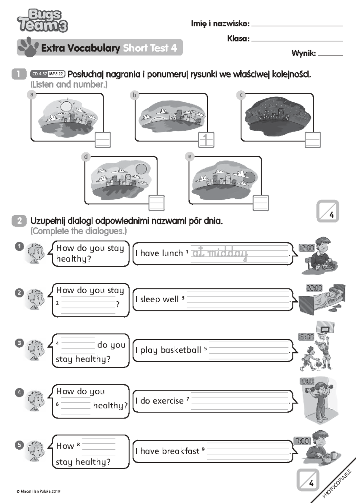 Extra Vocabulary Test Unit 4: Team 3 Referenced Exercise - Studocu