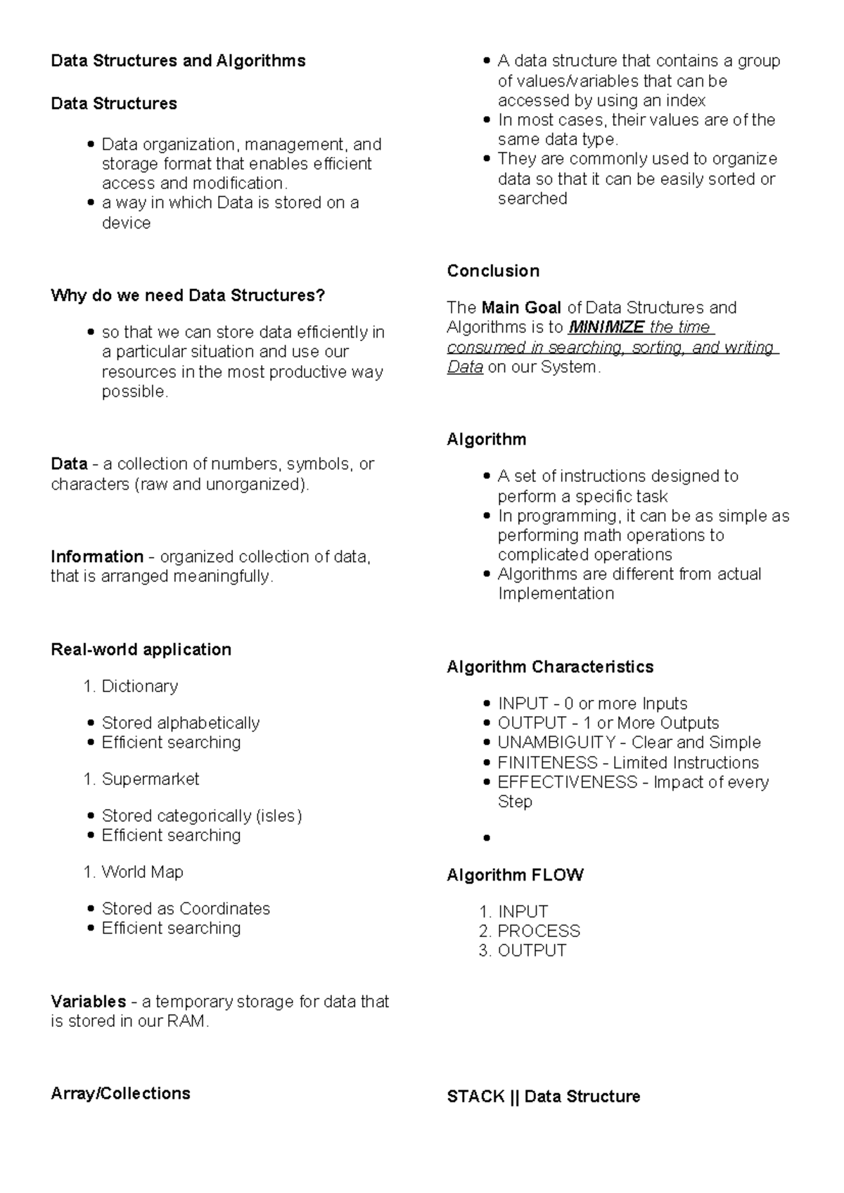 Midterms Notes Data Structures And Algorithms Data Structures Data 1806