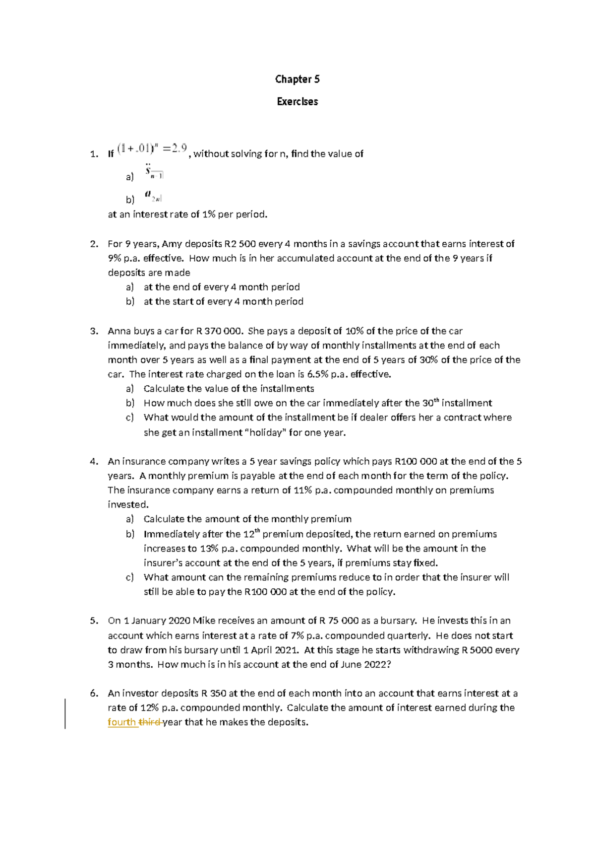 Chapter 5 Exercises - Solutions and Corrections for Review - Studocu