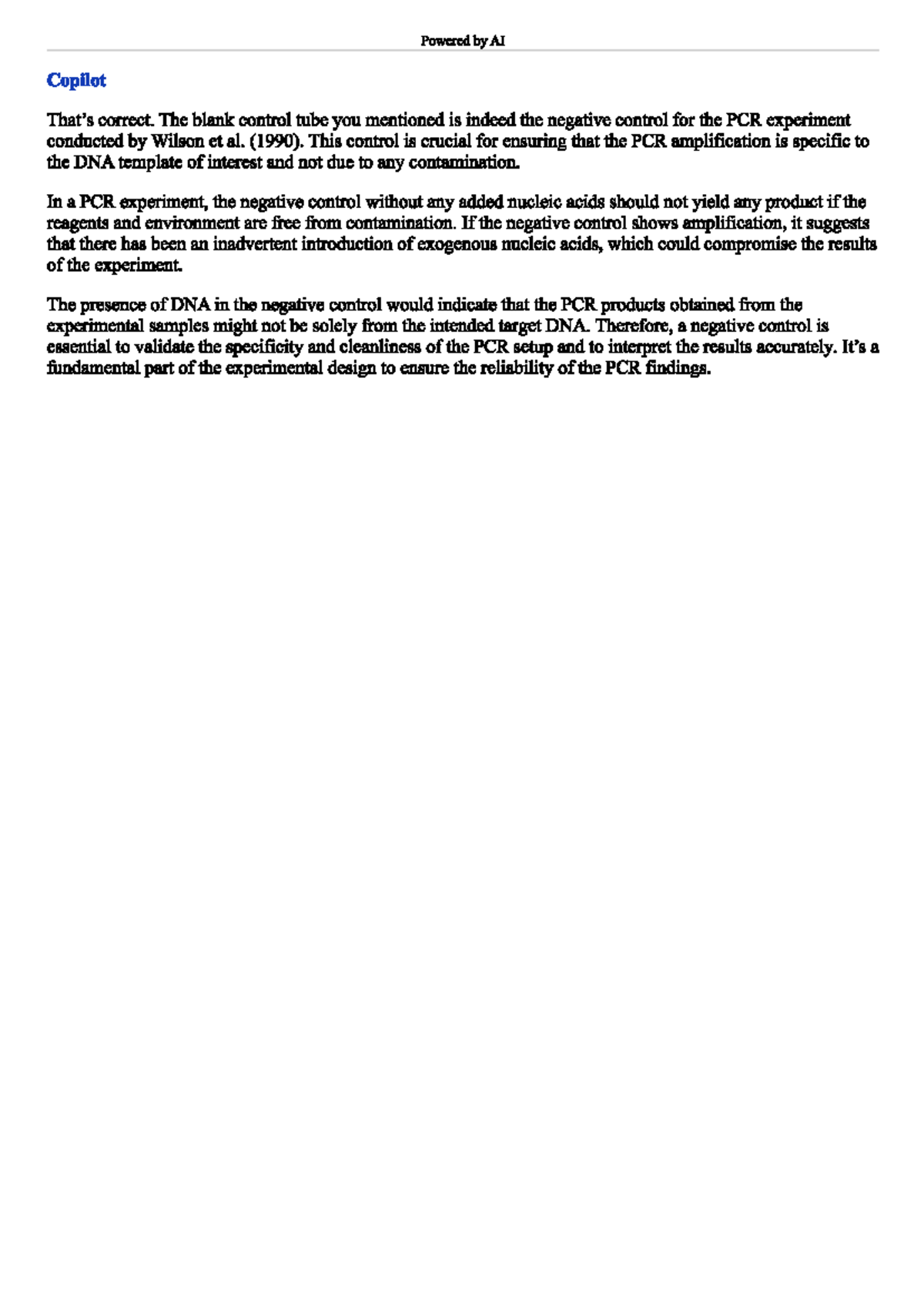 PCR Experiment Negative Control Analysis - Answer for Q7 - Studocu