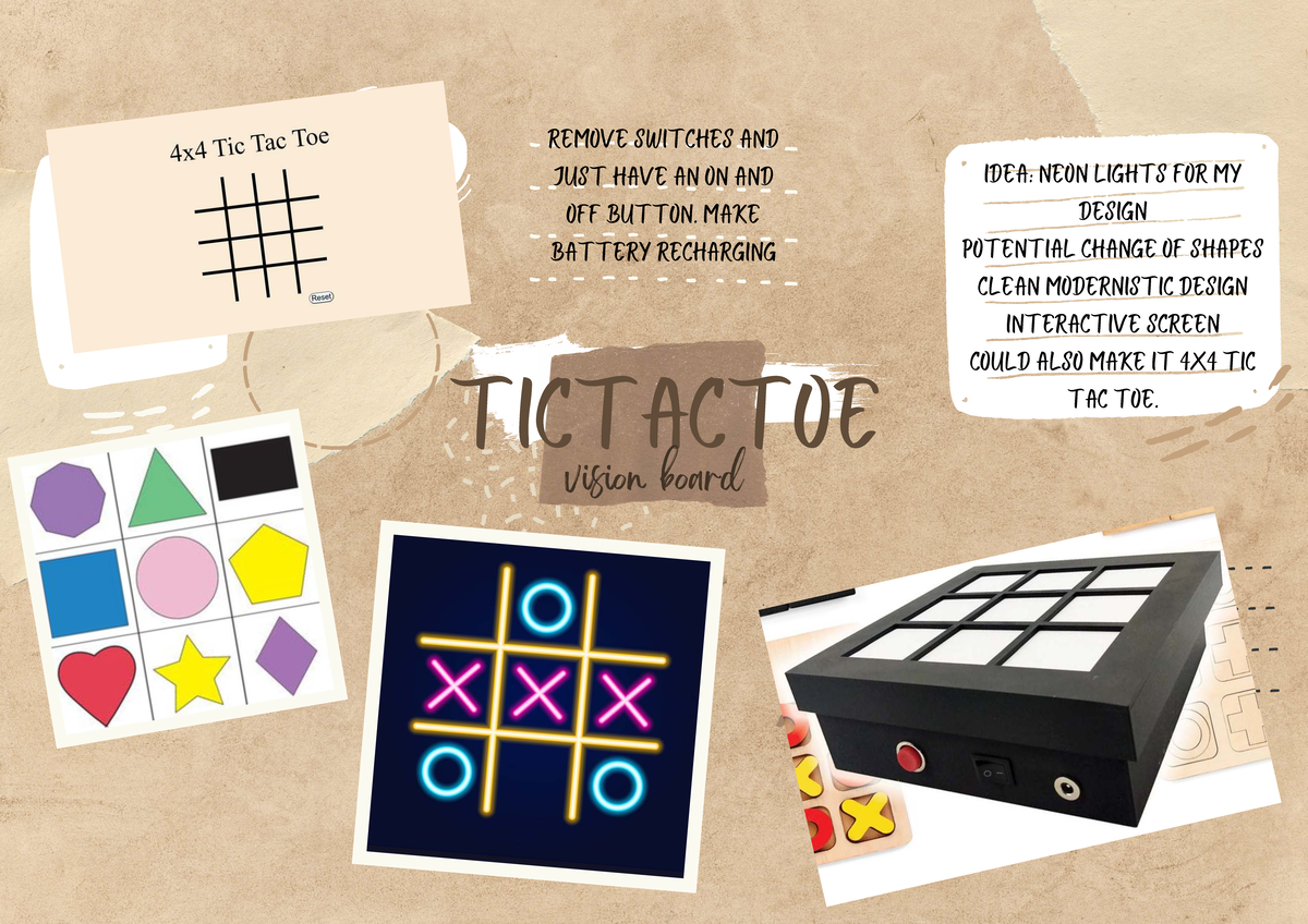 Tictactoe innovate vision board - Tictactoe vision board Idea: neon ...