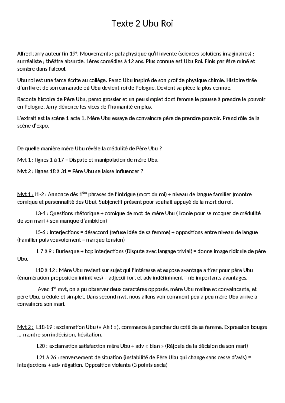 Fiche Oral Français: Olympe de Gouges et ses Idées Égalitaires - Studocu