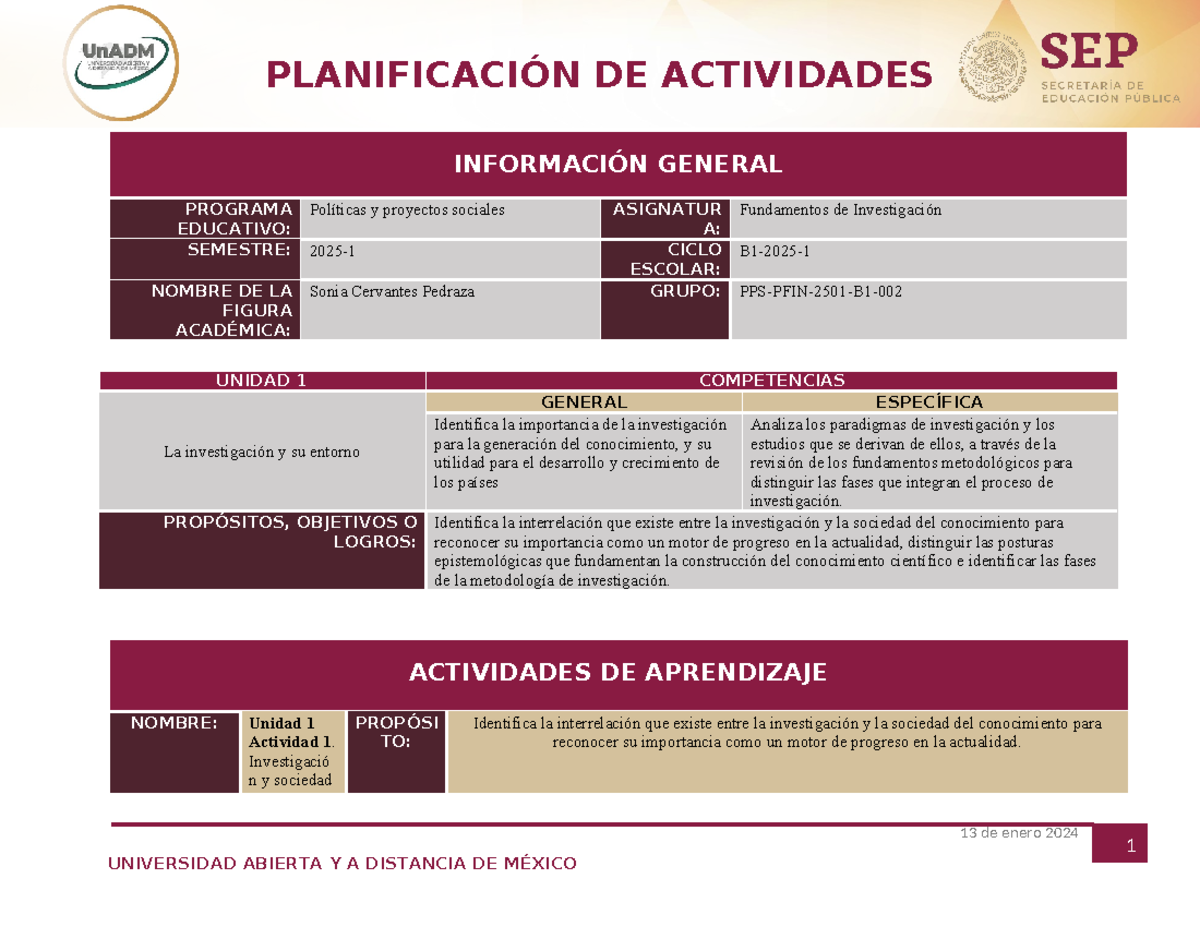 Unadm PlanificacióN 2025 21441 ac3c183c3b72e524b75ecfb88aa - 1 13 de ...