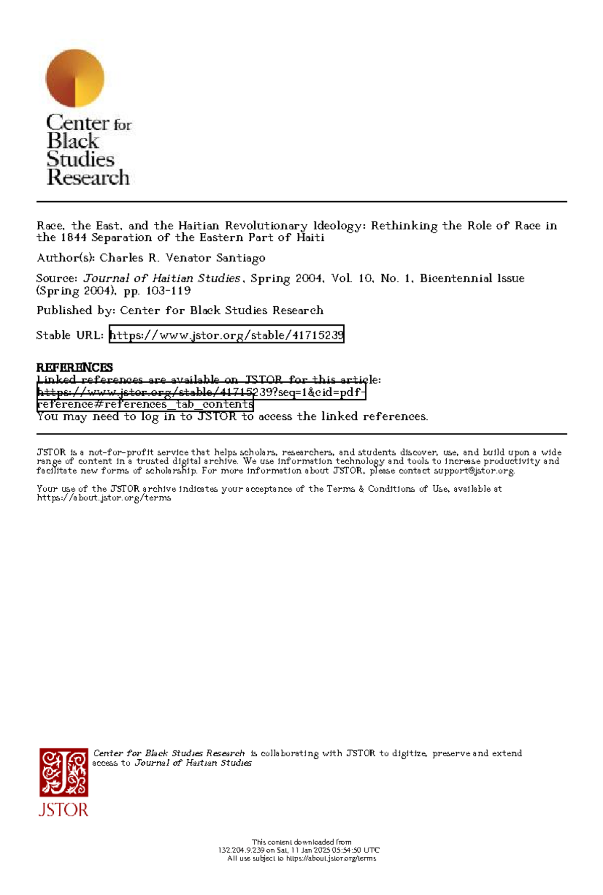 Race and the Haitian revolutionary ideology: Rethinking the 1844 ...