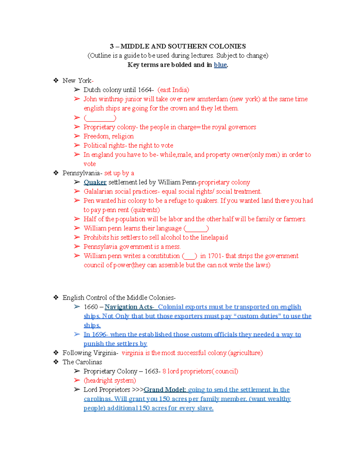 Lecture Notes on the Middle Passage and Slavery in Early America ...