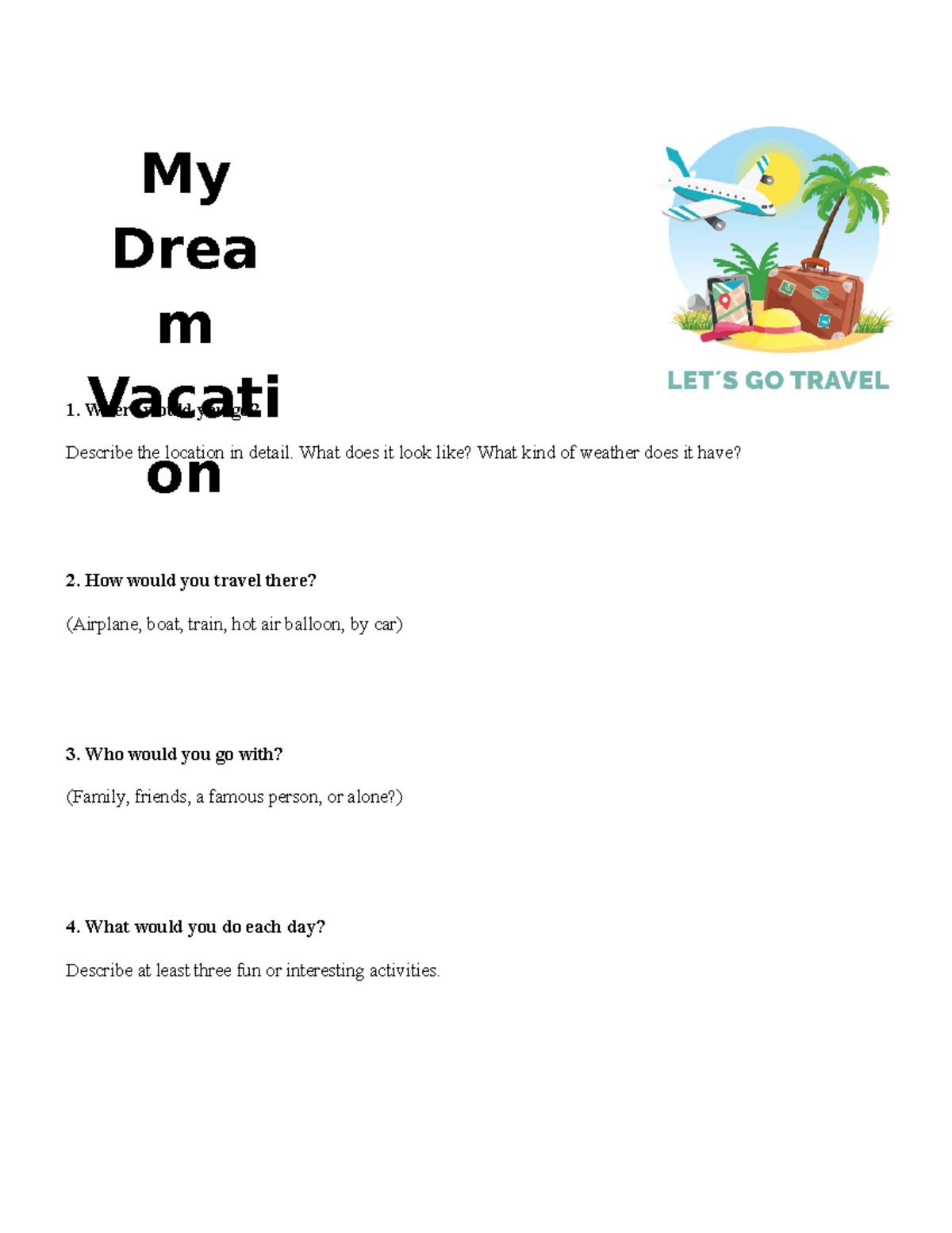 ENG 101: Essay Notes on My Dream Vacation Experience - Studocu