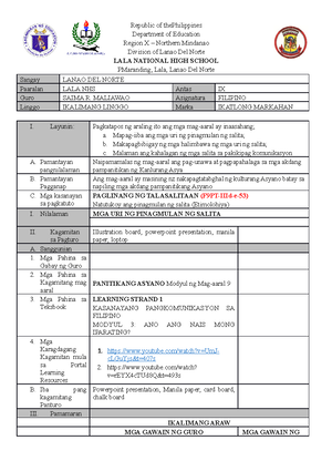 DLP- Filipino 4 -Pang-Uri - I. Objectives A. Pamantayang Pangnilalaman ...